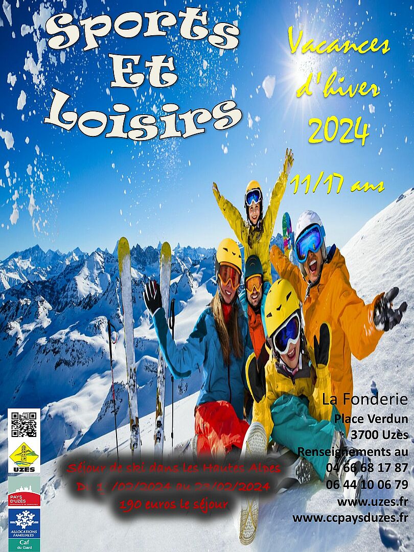 Sports et loisirs : les vacances d'hiver 2024 pour les 11/17 ans - Ville d'Uzès